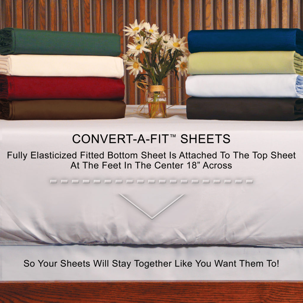 Solid 300 Thread Count Convert-A-Fit™ Sheet Sets - InnoMax
