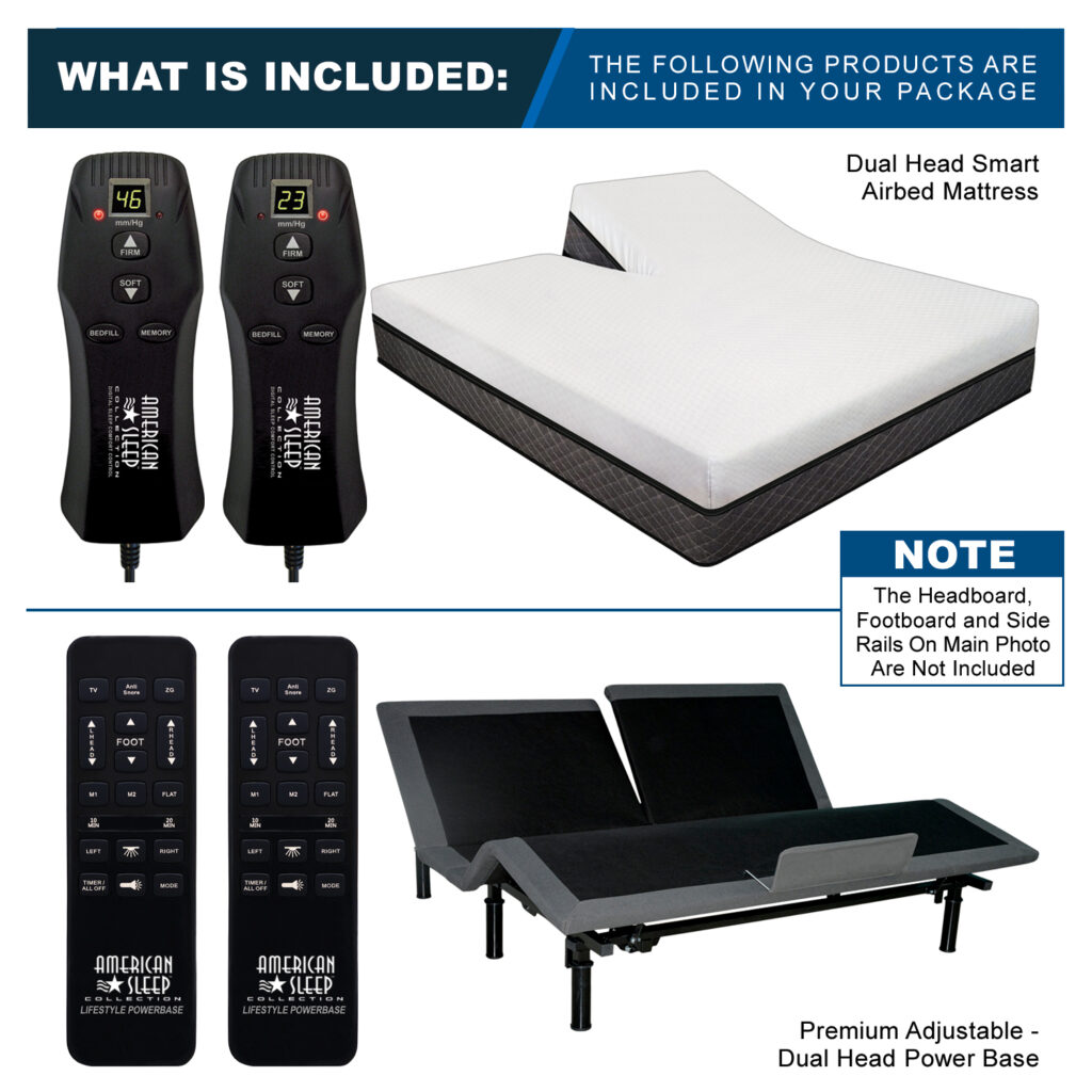 13″ Dual Head Air Bed with Dual Head Power Base - InnoMax