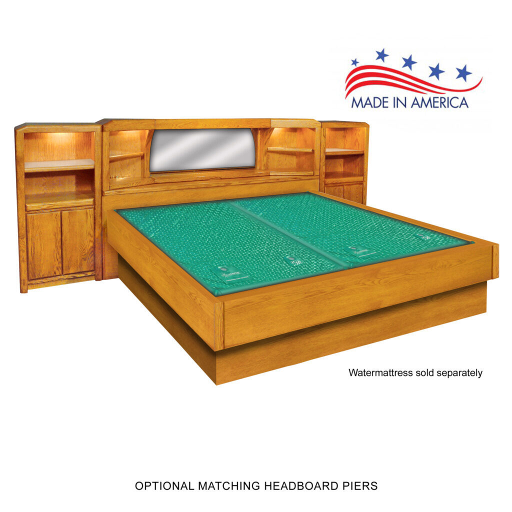 Oak Marathon - Waterbed Headboard & Frame Set with Optional Piers - InnoMax