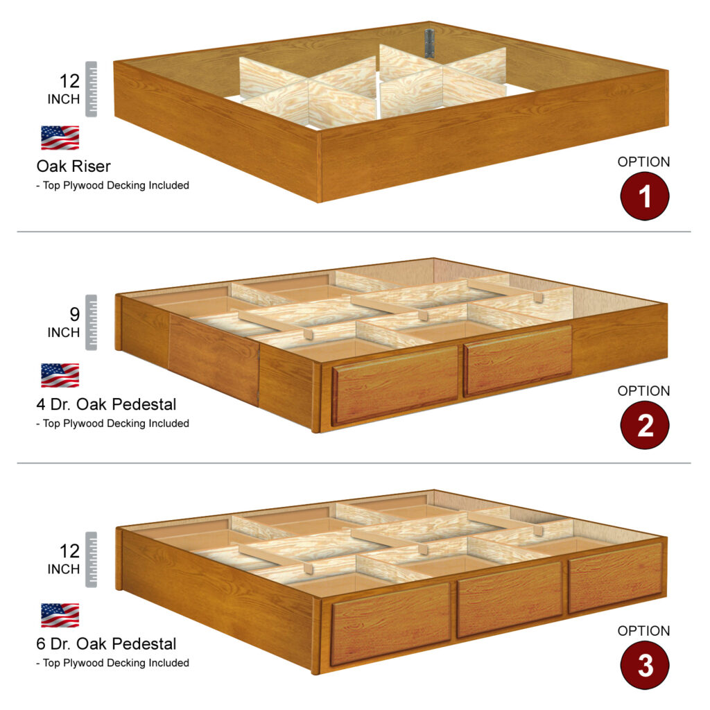 Oak 5-Board - Waterbed Headboard & Frame Set - InnoMax