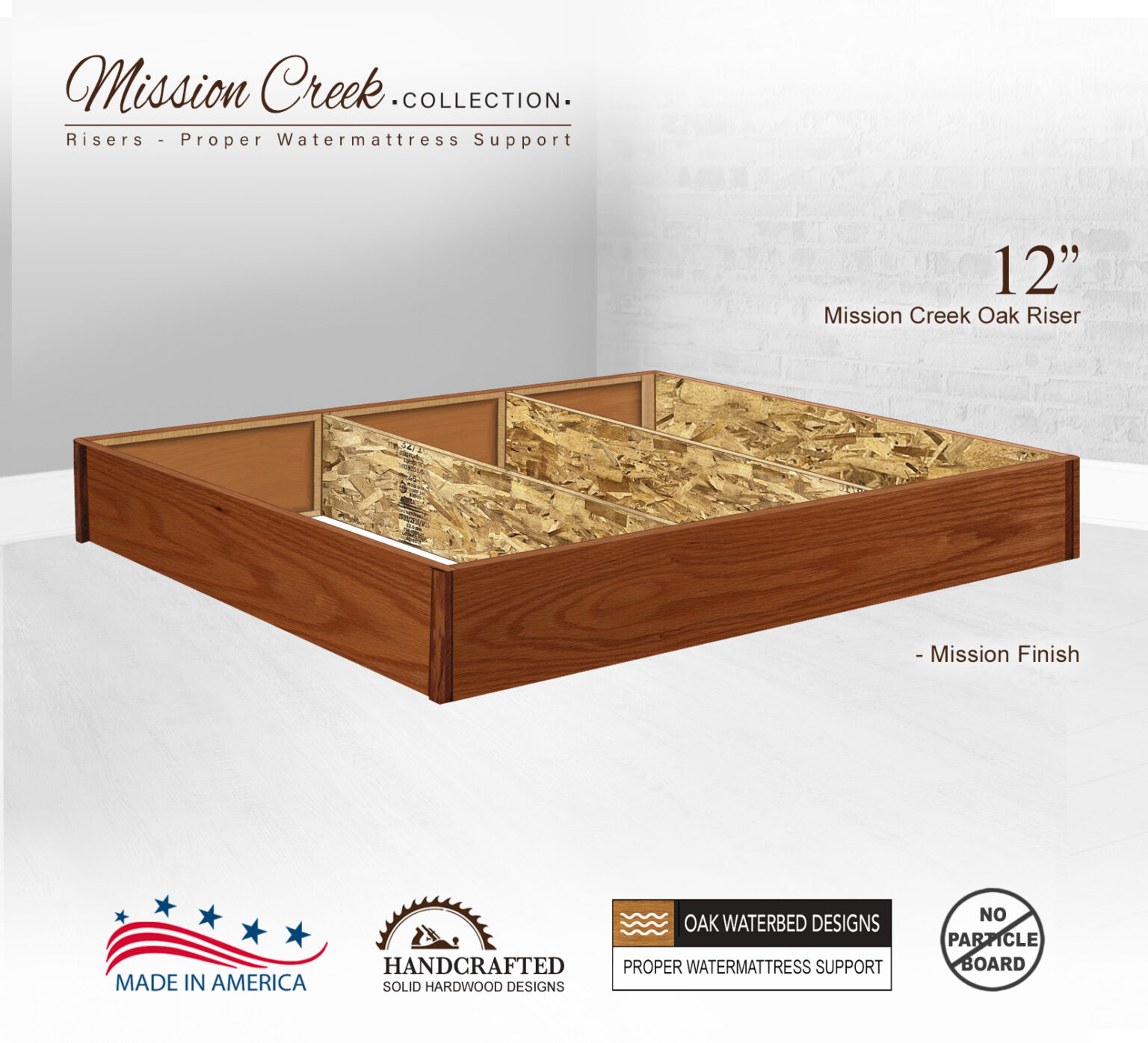 12″ Oak Riser – Mission Finish - InnoMax